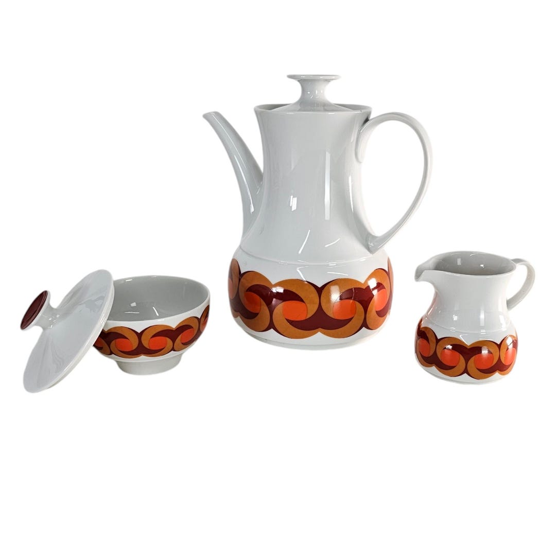 1970's Modern Thomas Rosenthal Coffee Tea Set German Porcelain Cream ...