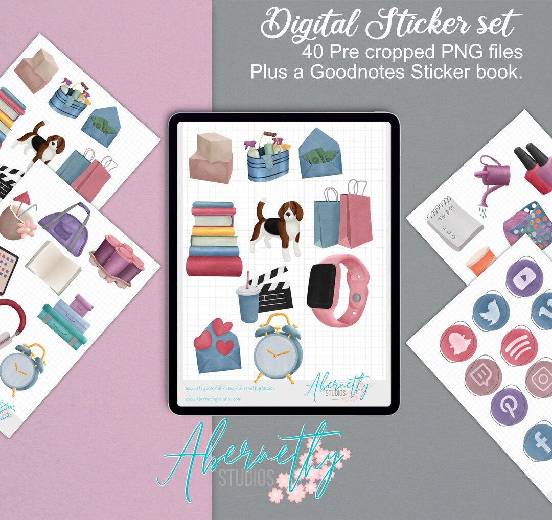 Digital Stickers, Essential Digital Planner Stickers, iPad Stickers ...