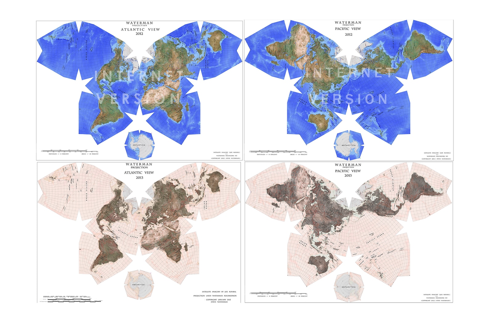 Waterman Butterfly Map ALL FOUR VIEWS for Only 69 Dollars (4 Separate ...