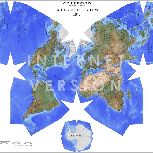 Watercolor World Map Poster / Cahill Map / Waterman Butterfly - Etsy Canada