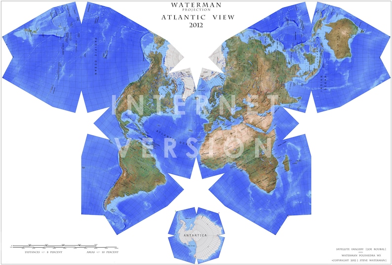 Waterman Butterfly Map - Atlantic View - Etsy