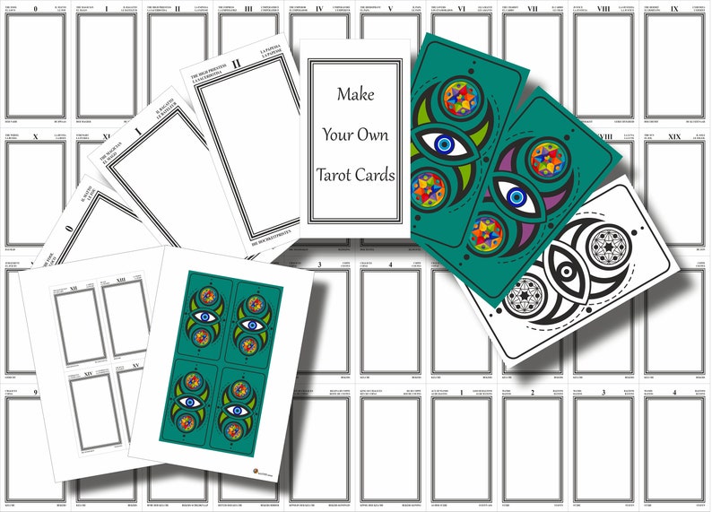 Make Your Own Tarot Cards Printable Tarot Cards Templates Etsy