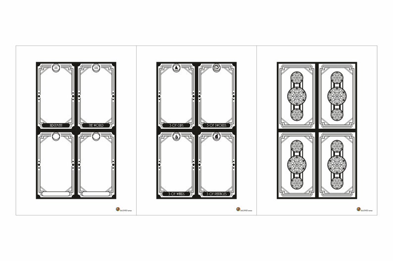 Make Your Own Tarot Cards Printable Tarot Cards Templates Etsy