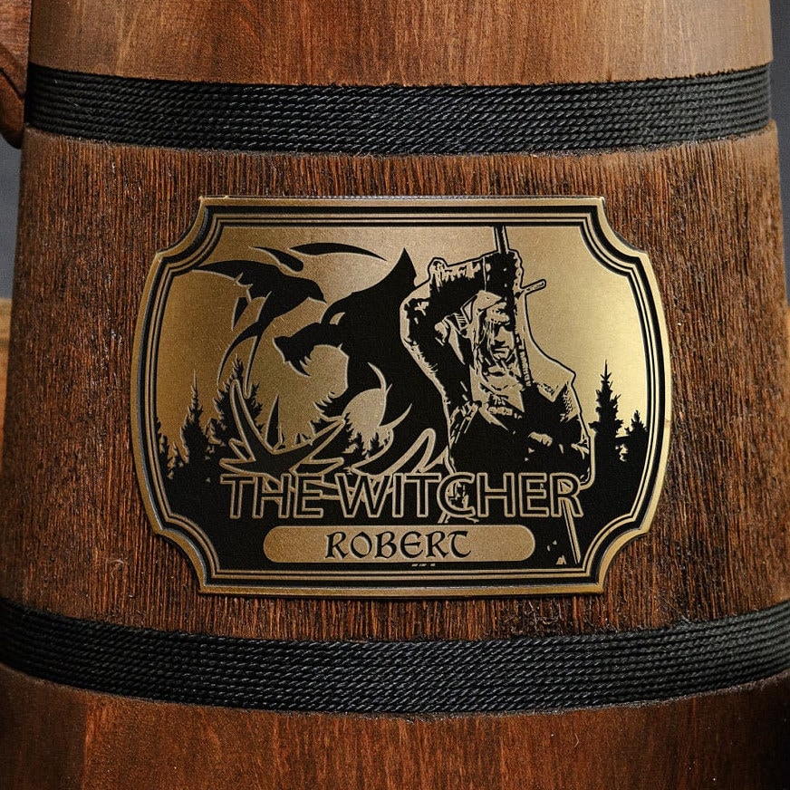 Witcher Personalized Beer Mug Geralt of Rivia White Wolf | Etsy