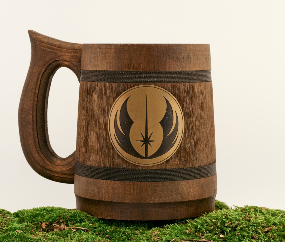 Star Wars Mug, Jedi Logo Wooden Beer Stein, Best Star Wars Gift, Men ...