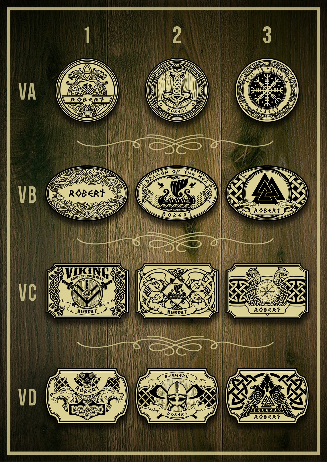 Valknut Viking Personalized Mug Odin Triangles Wooden | Etsy