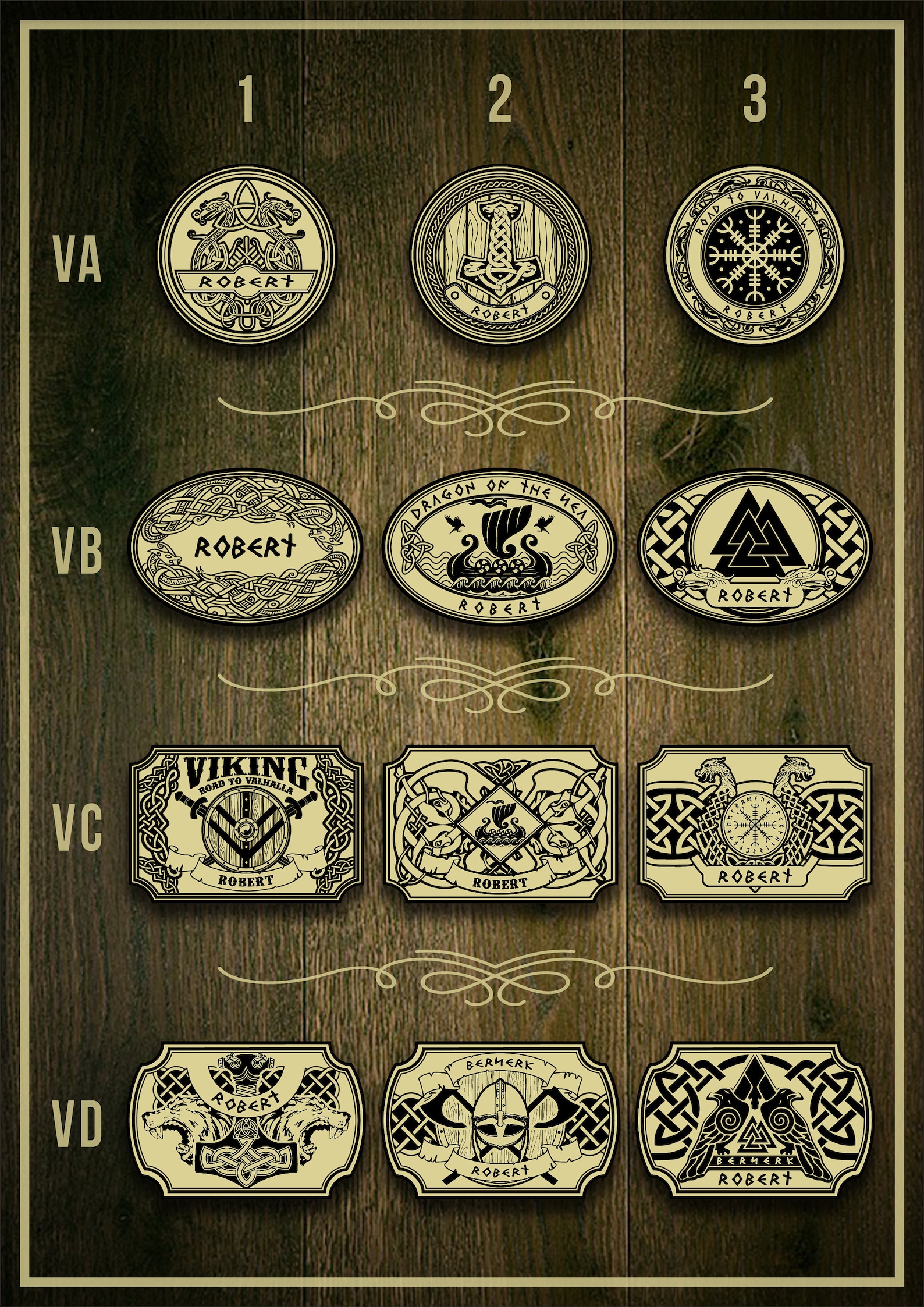 Valknut Viking Personalized Mug Odin Triangles Wooden | Etsy