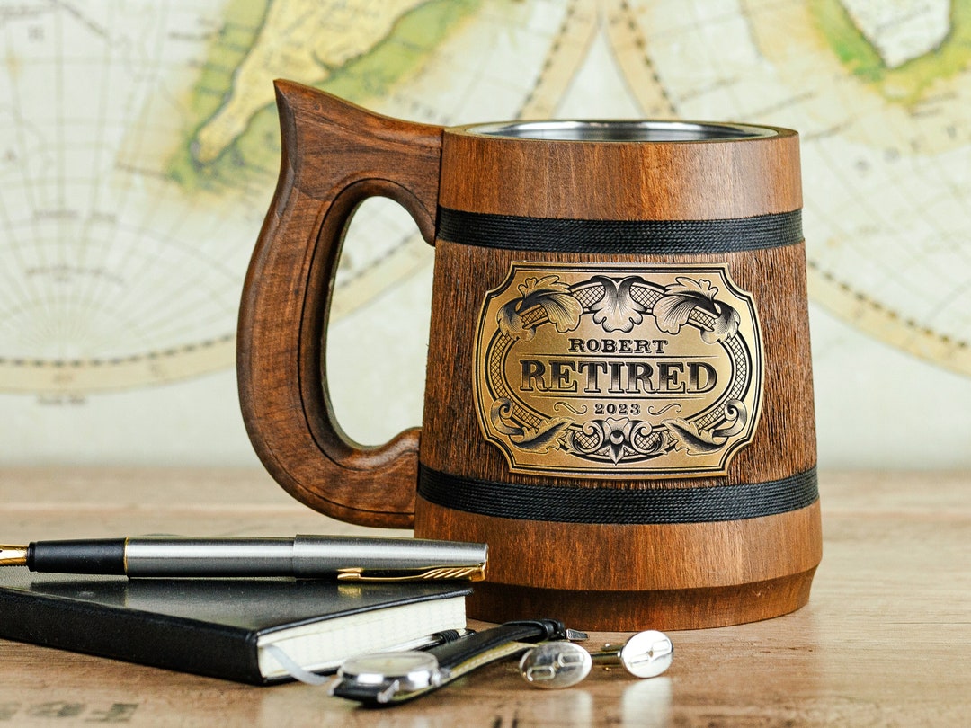 Personalized Retirement Gift for Men, Custom Engraved Retirement Beer ...