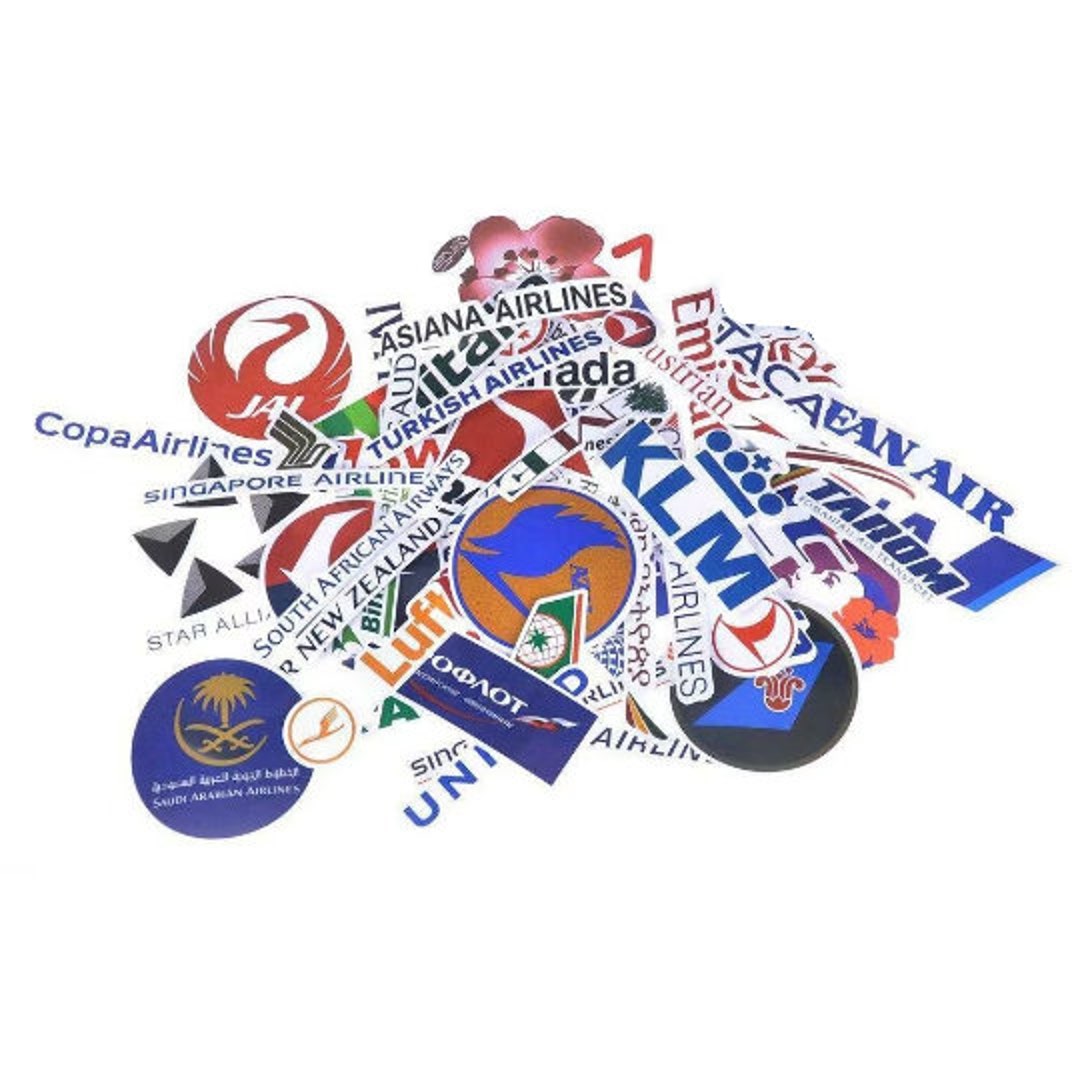 51 Unique Airline Stickers Package for Suitcases, Bags, and a Lot More ...