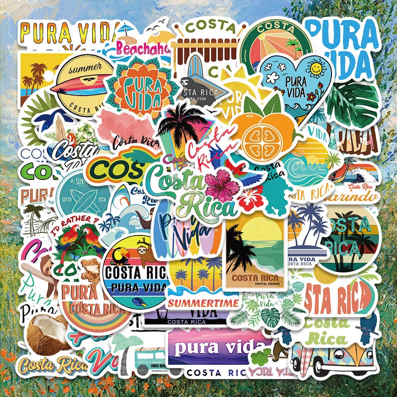 50 PCS Costa Rica Travel City Landscape Pura Vida Sticker Toys ...