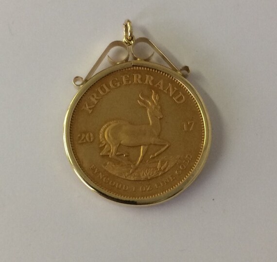 9ct full Krugerrand coin mount number two style | Etsy