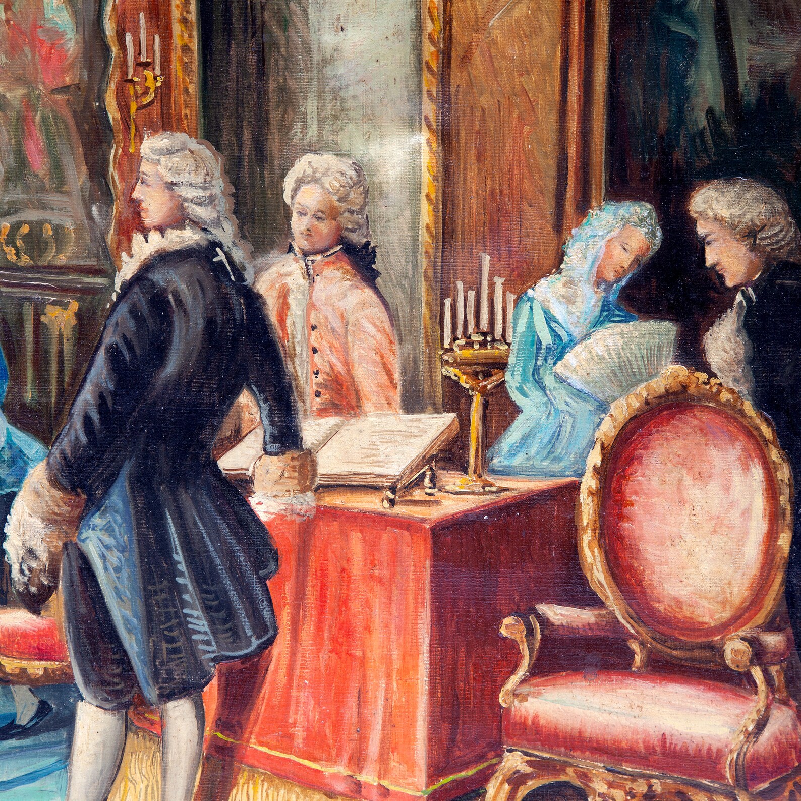 Pintura al óleo panorámica de la Corte Real Francesa del rey | Etsy