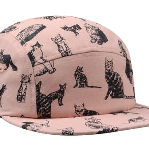 Hatphile Kitten Kitty Cat Cotton 5 Panel Hat Pink Black Khaki - Etsy