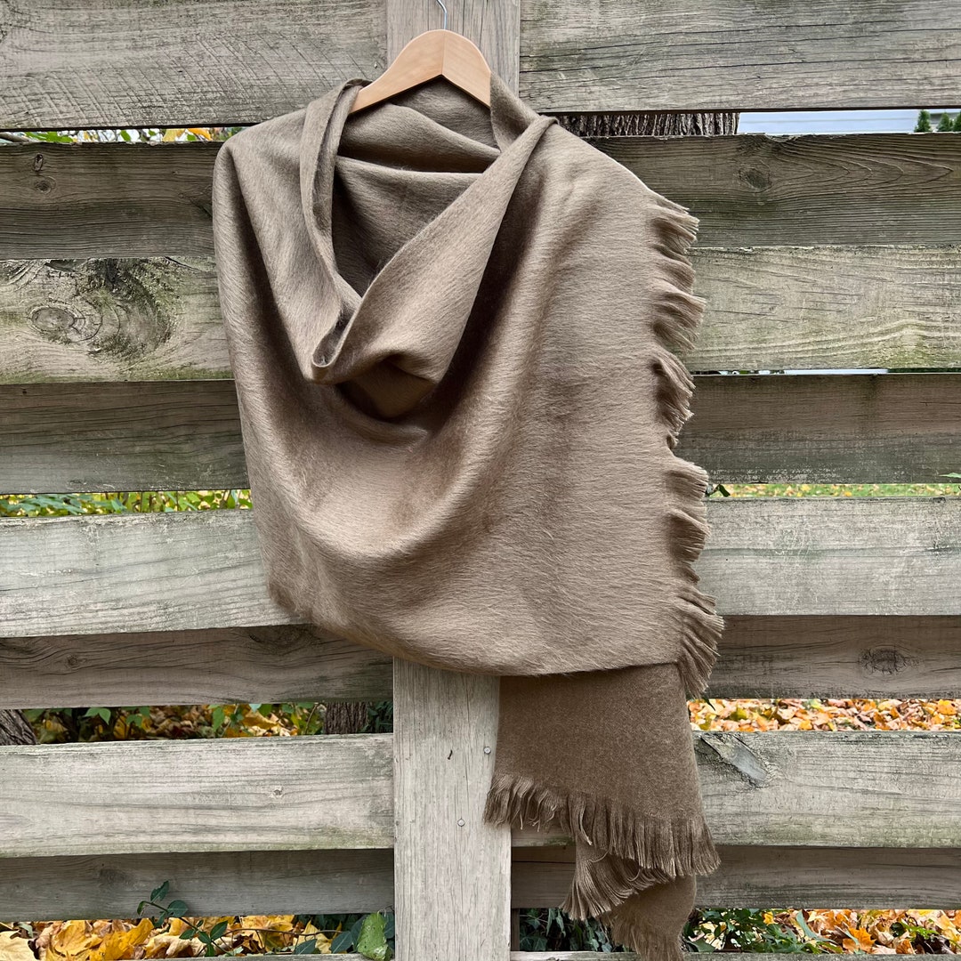 Alpaca Shawl Otter Brown | Ultra Soft Wool Wrap | Small Batch Artisan ...