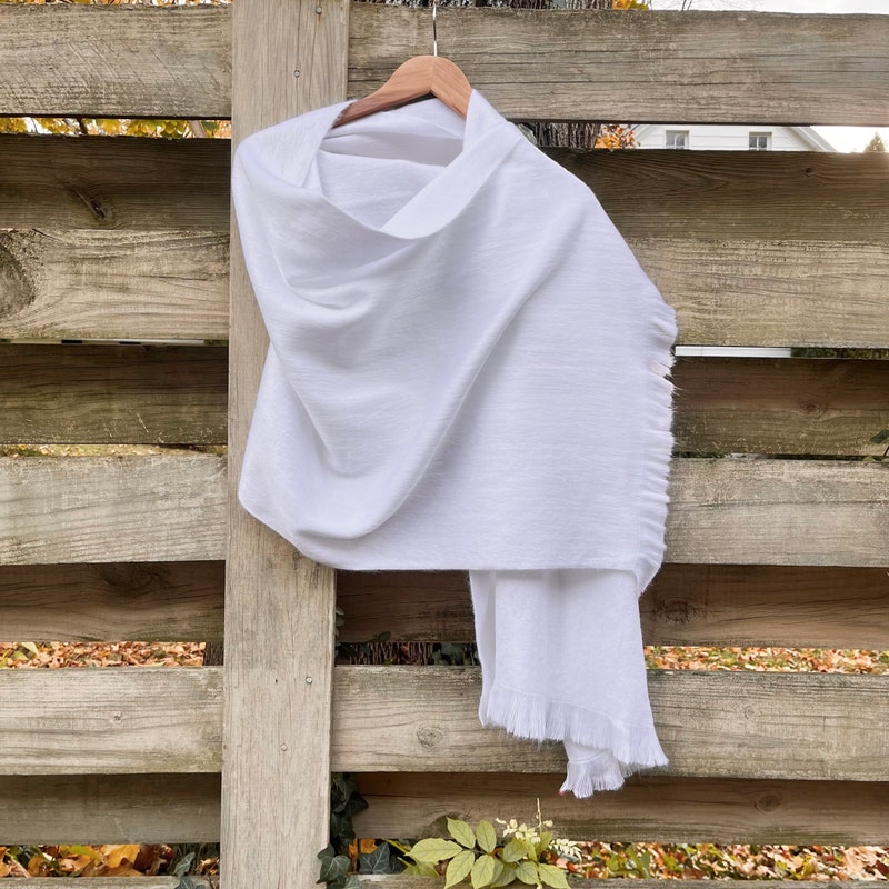 Women White Wool Shawl - Etsy