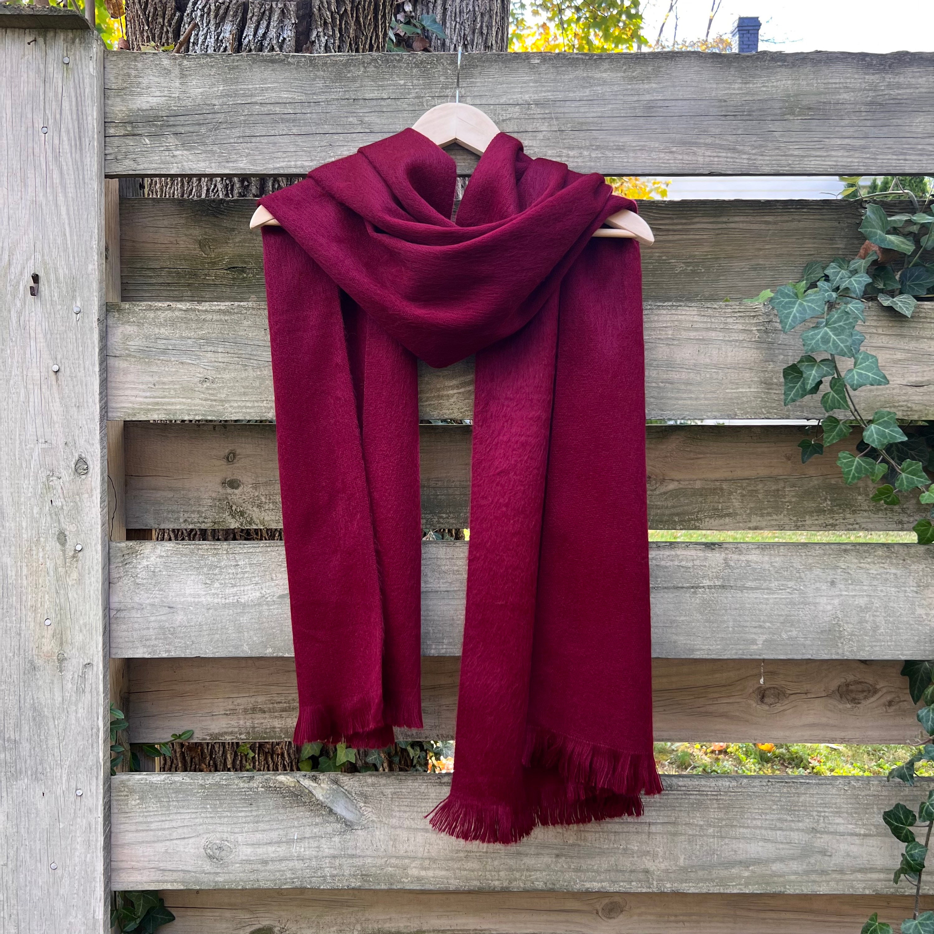 Alpaca Shawl Burgundy Red Shawl Scarf - Etsy
