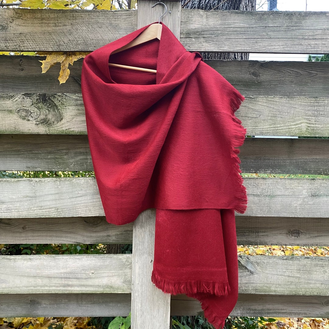 Alpaca Shawl Brick Red - Etsy