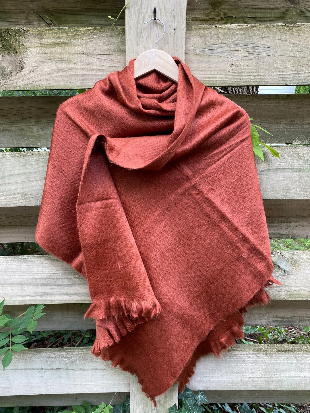 Alpaca Shawl Rust Brown - Etsy