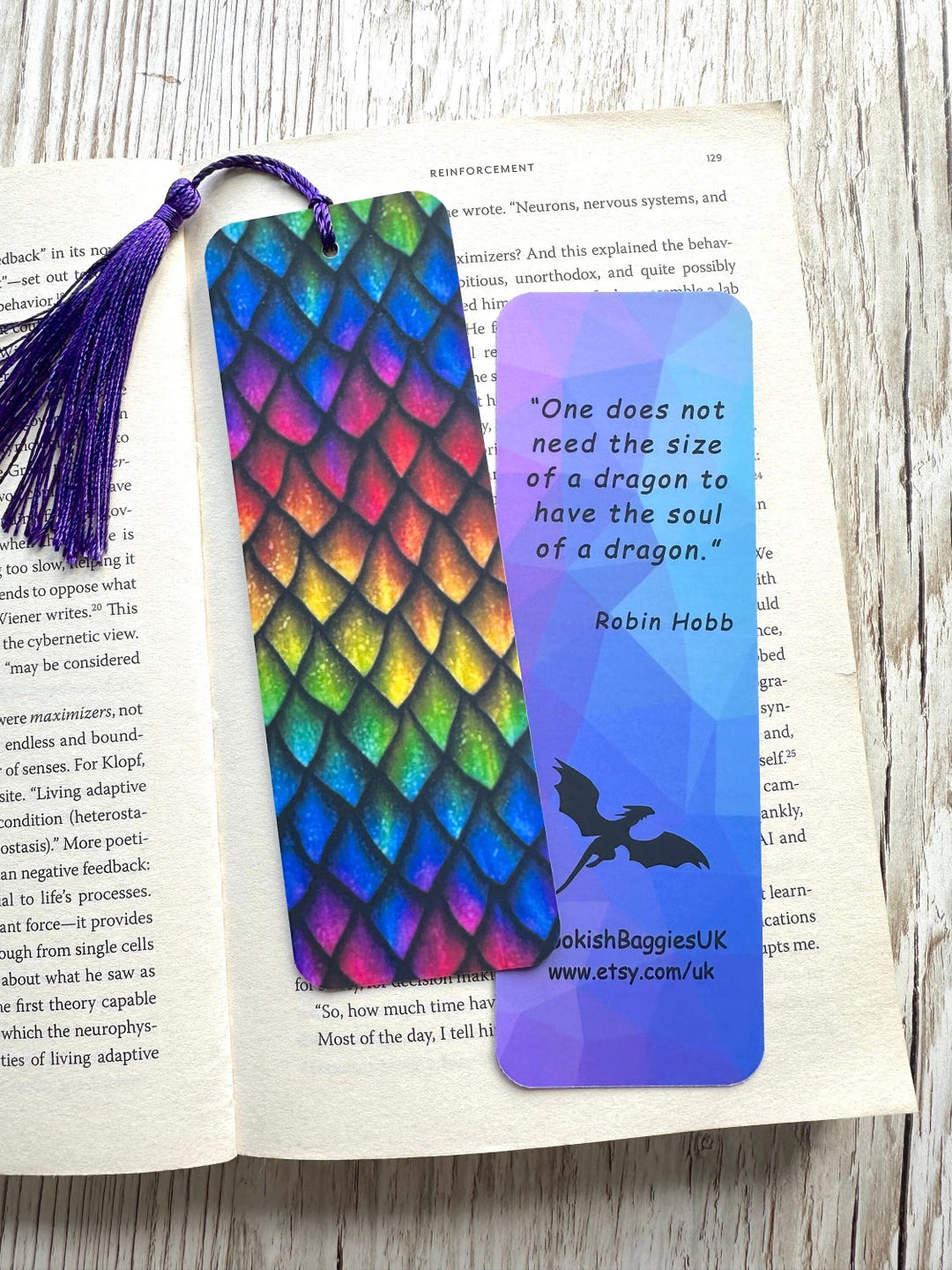 Rainbow Dragon Scale Bookmark, Double-sided, Laminated, Unique ...