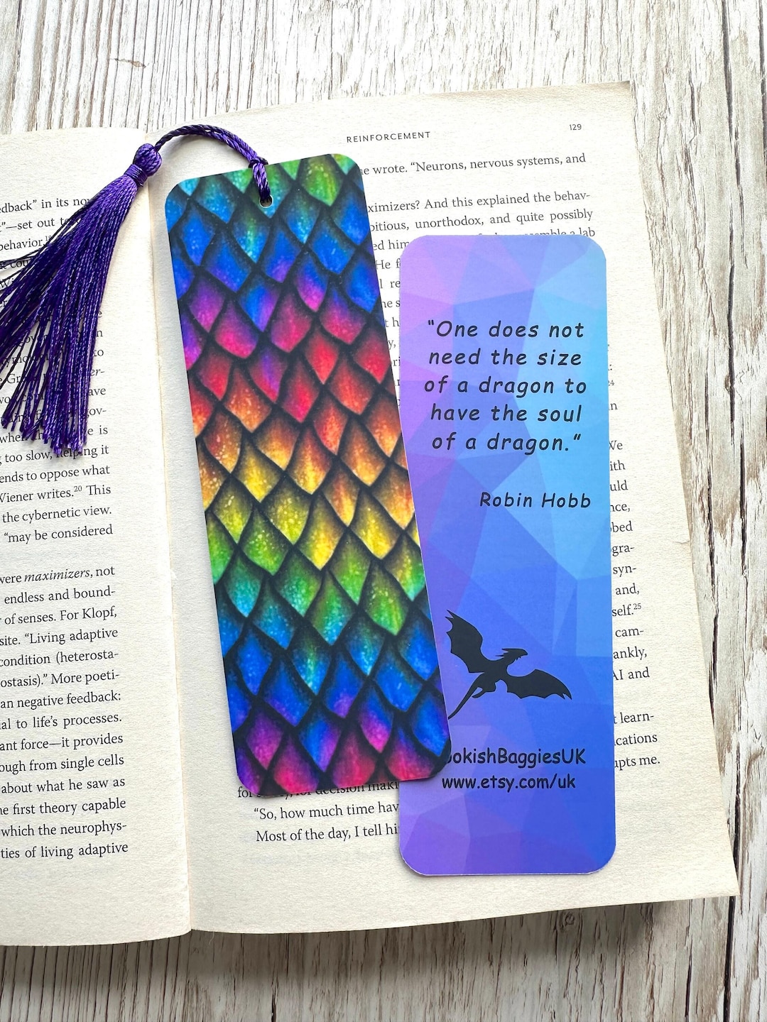 Rainbow Dragon Scale Bookmark, Double-sided, Laminated, Unique ...