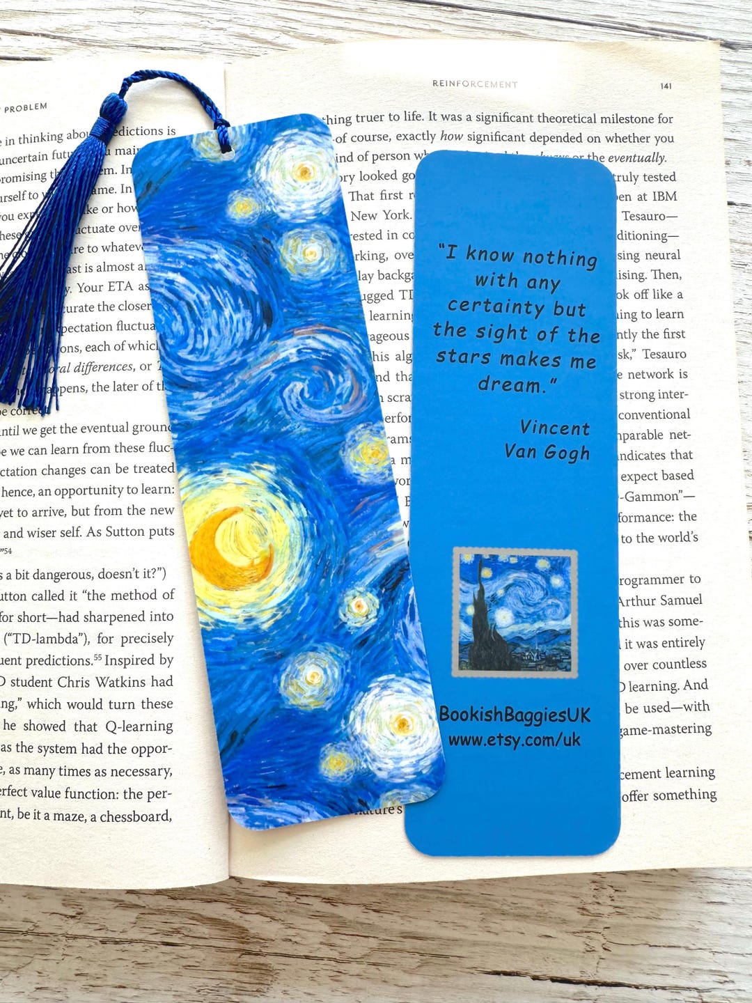 Van Gogh Starry Night Bookmark With Tassel, Double-sided, Laminated ...