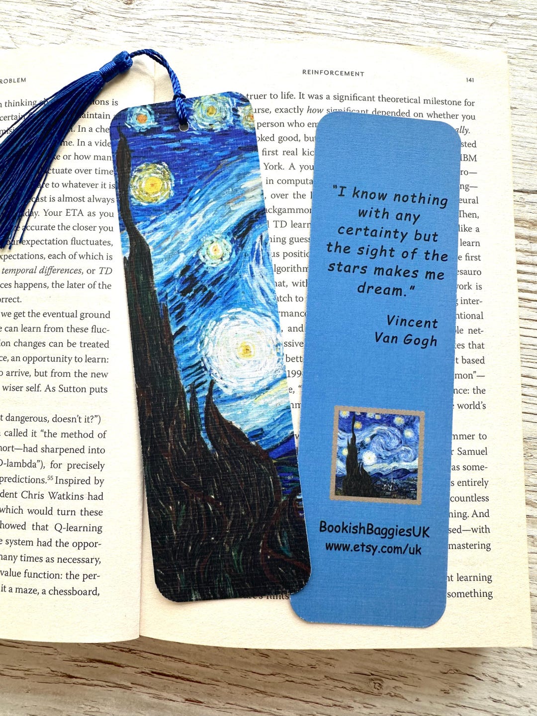 Van Gogh Starry Night Bookmark, Double-sided, Laminated, Book Lover ...