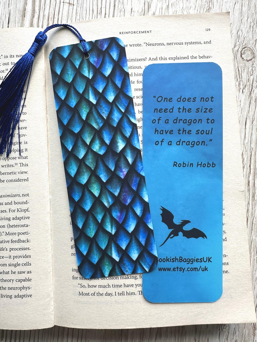 Blue Dragon Scale Bookmark, Double-sided, Laminated, Unique Bookmarks ...