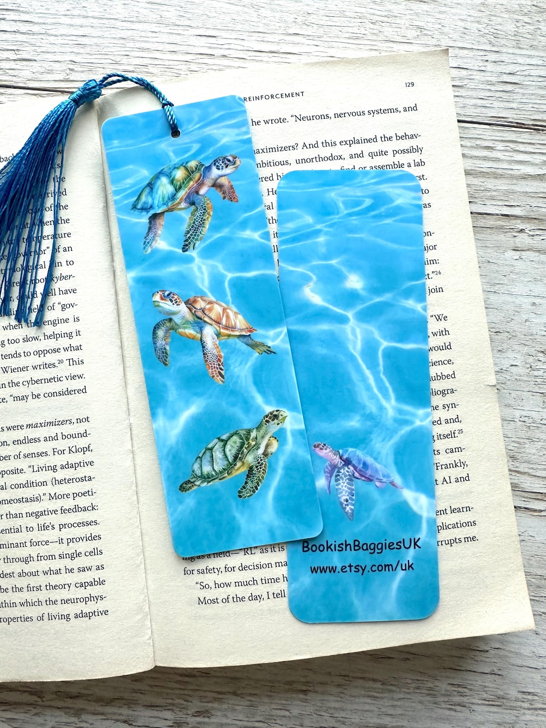 Sea Turtle Bookmark, Double-sided, Laminated Cute Bookmark, Book Lover ...