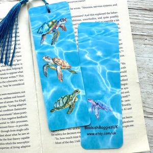 Sea Turtle Bookmark, Double-sided, Laminated Cute Bookmark, Book Lover ...
