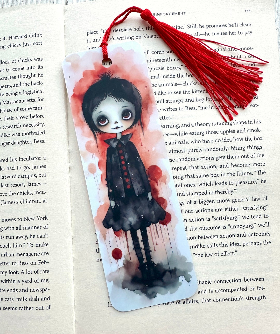Girl and Blood Halloween Bookmark, Spooky Bookmark, Double-sided ...