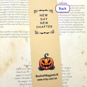 Black Cat and Pumpkin Bookmark, Double-sided, Laminated, Halloween ...