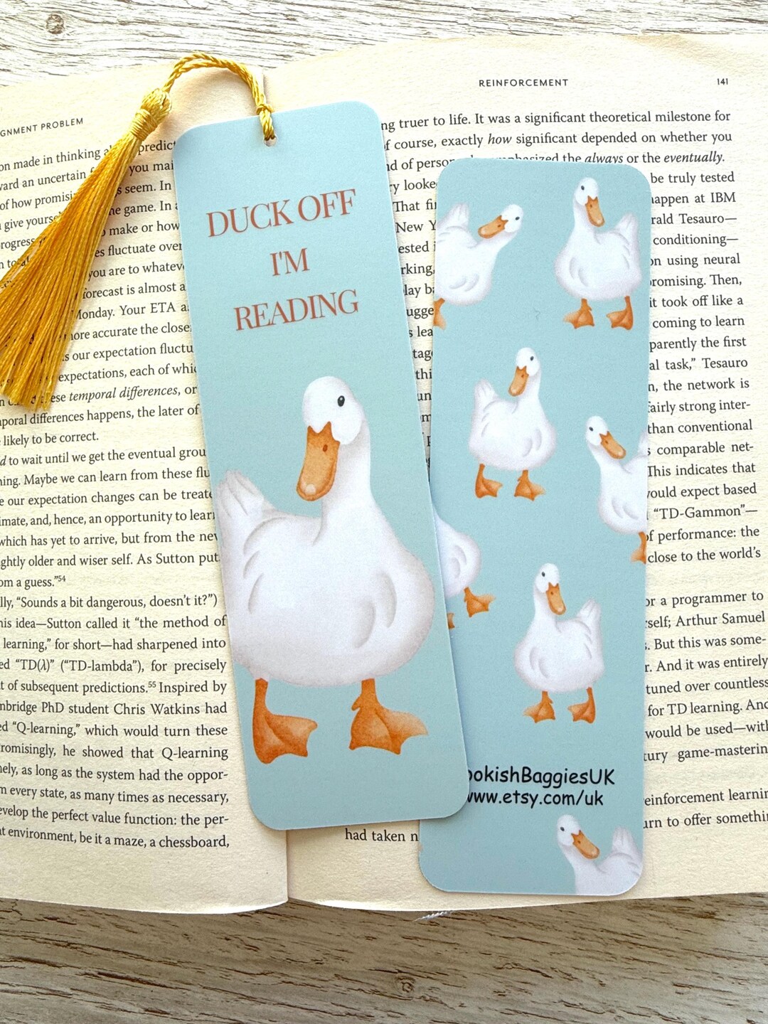 Duck Bookmark Duck off I'm Reading, With or Without Tassel, Double ...