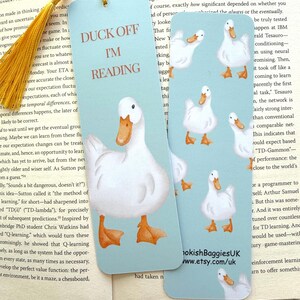 Duck Bookmark Duck off I'm Reading, With or Without Tassel, Double ...