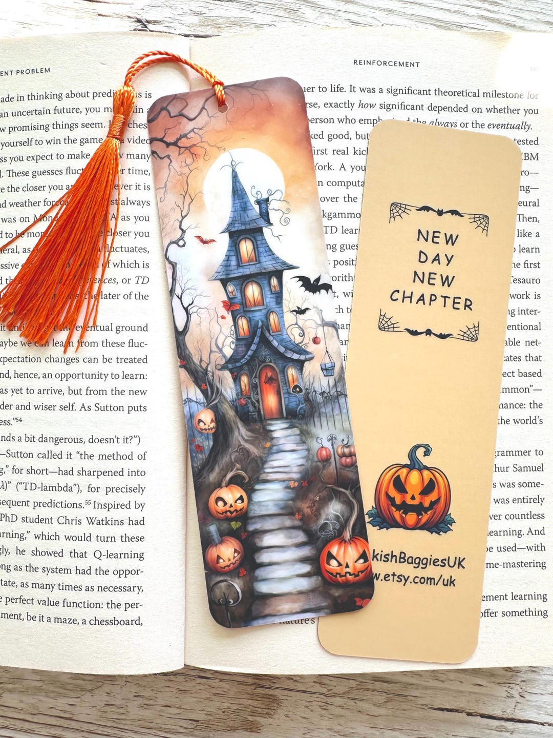 Haunted Mansion Bookmark, Double-sided, Laminated, Halloween Bookmark ...