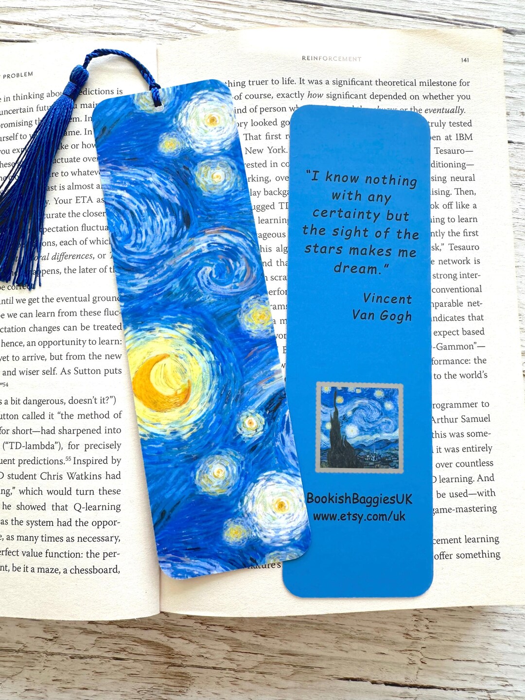Van Gogh Starry Night Bookmark With Tassel, Double-sided, Laminated ...