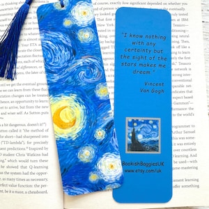 Van Gogh Starry Night Bookmark With Tassel, Double-sided, Laminated ...