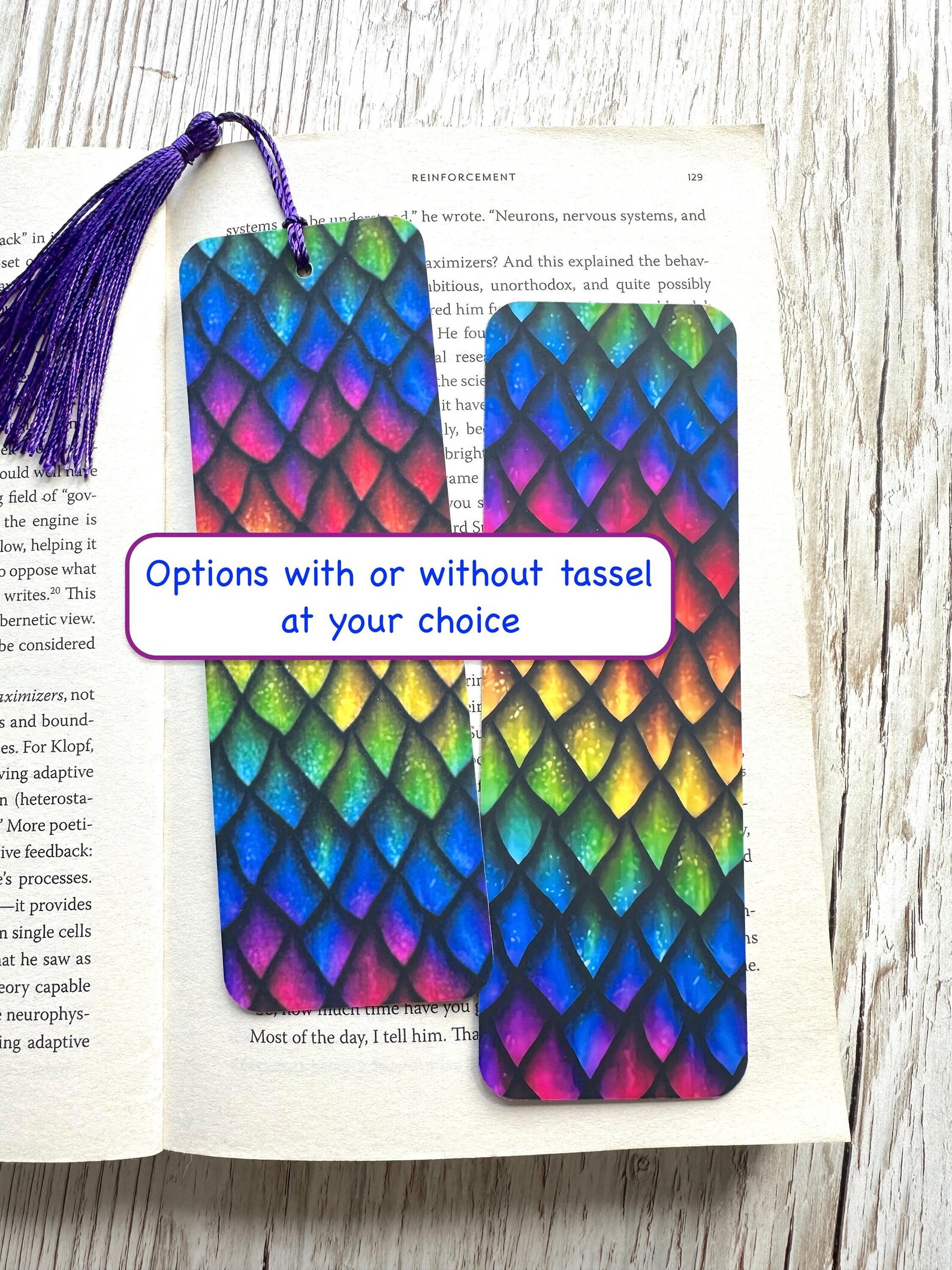 Rainbow Dragon Scale Bookmark, Double-sided, Laminated, Unique ...