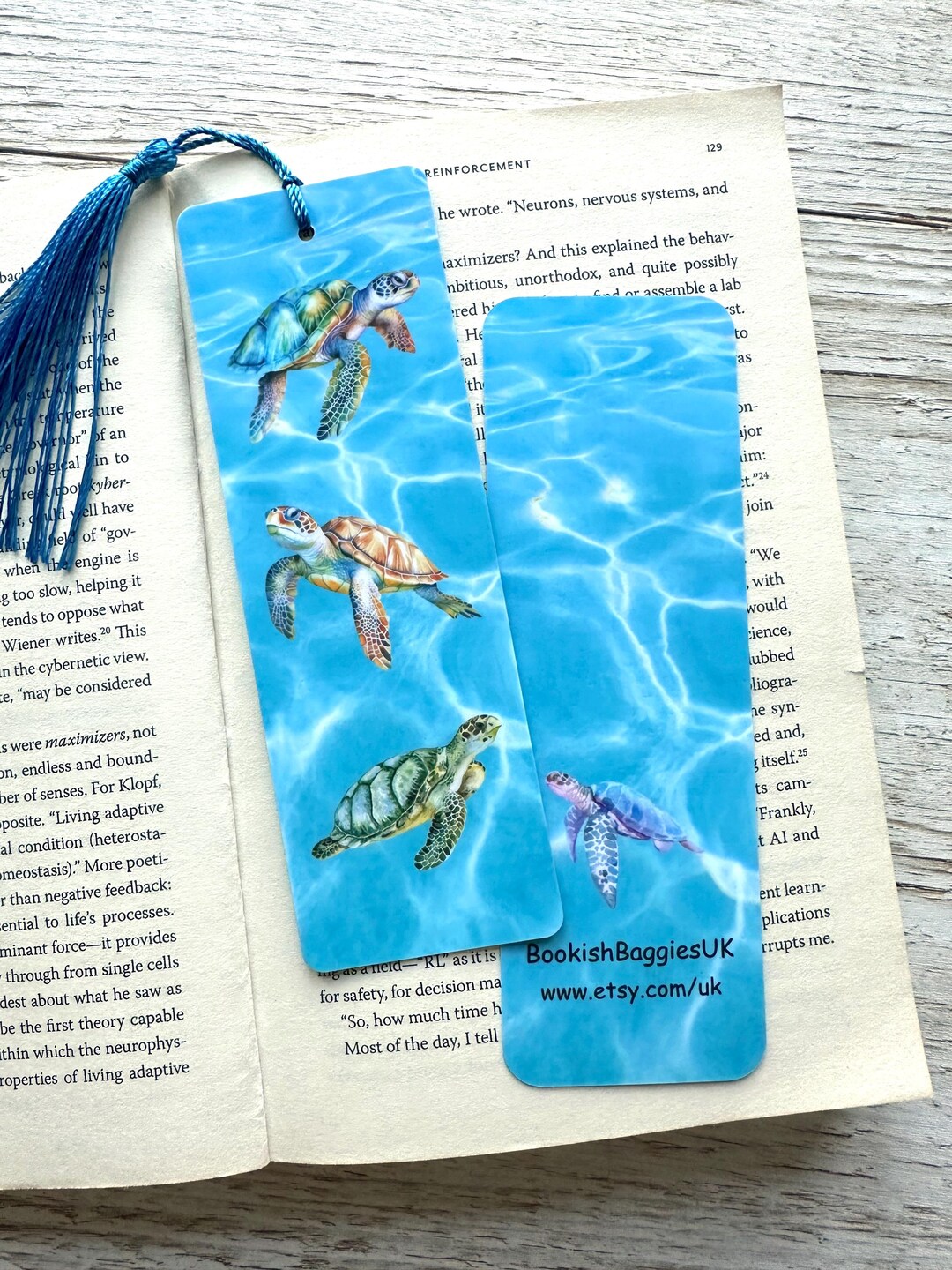 Sea Turtle Bookmark, Double-sided, Laminated Cute Bookmark, Book Lover ...