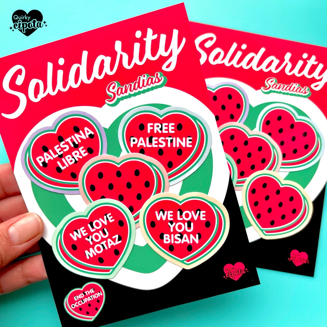 Solidarity Sandías Watermelon Candy Hearts Sticker Pack Palestine ...