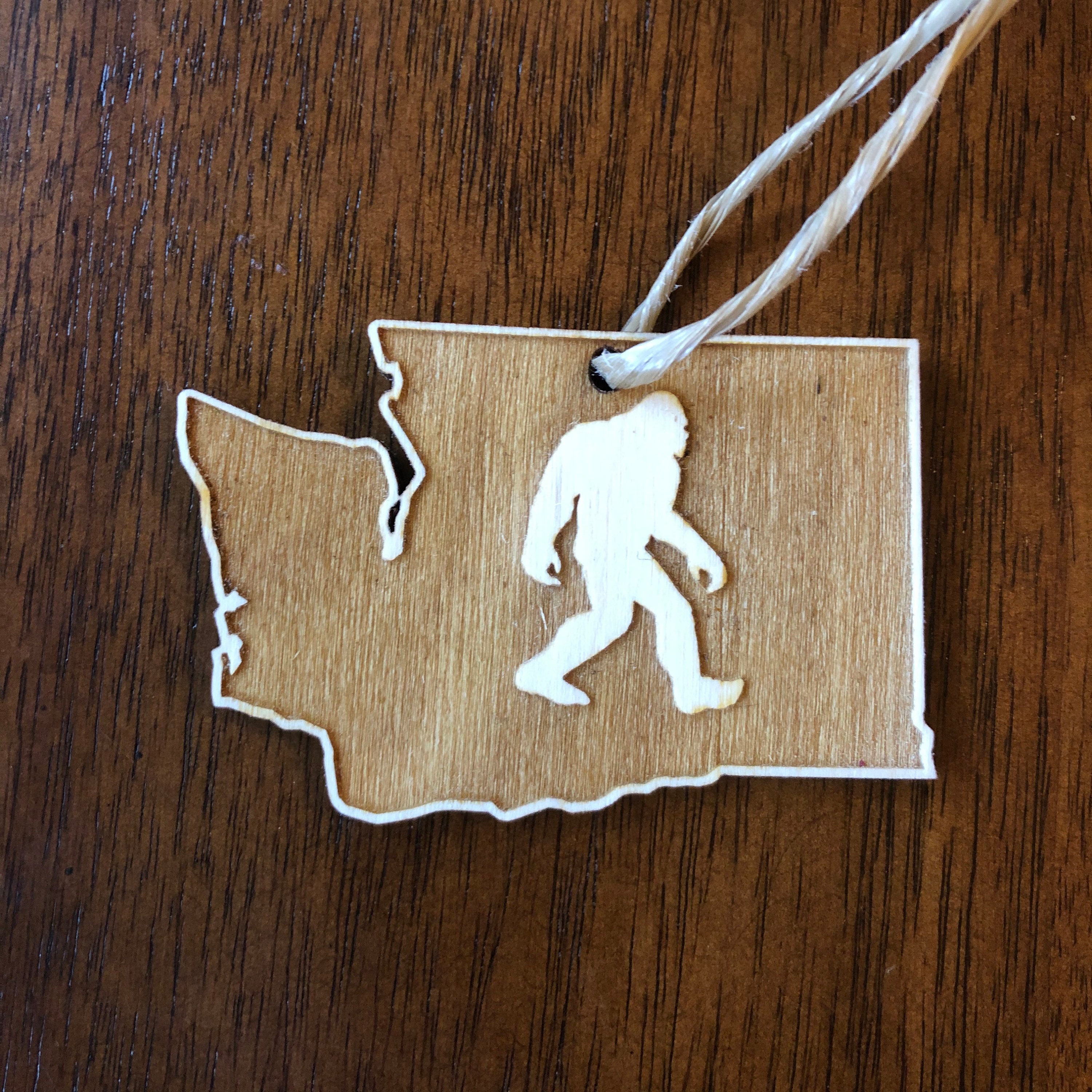 Washington State Wood Ornaments Salmon Home and Sasquatch - Etsy