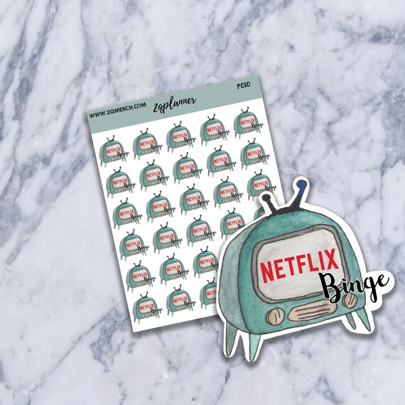Netflix Binge Planner Sticker Retro Tv Sticker Netflix | Etsy