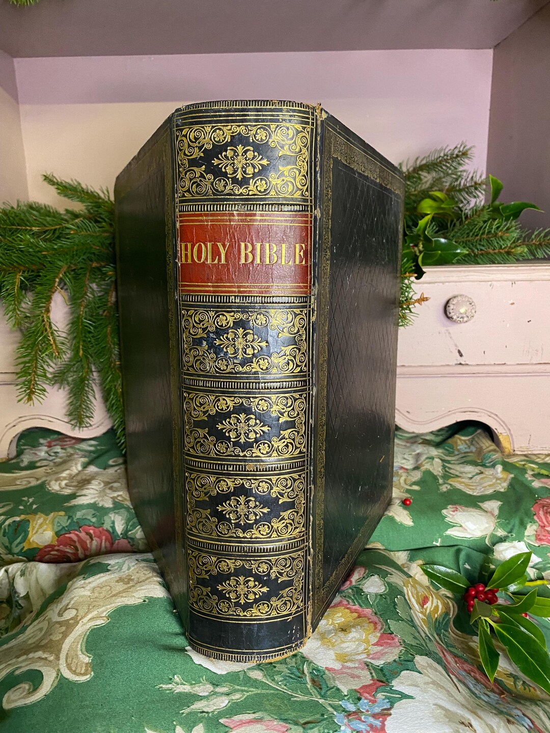 Large Antique Holy Bible, Rev John Brown Self Interpreting, Old and New ...