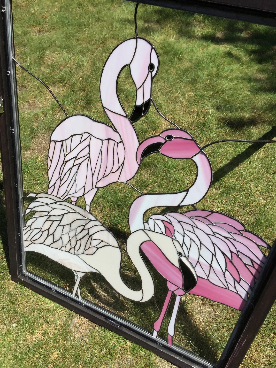 Stained Glass Flamingo Window Panel - Etsy