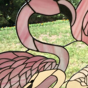 Stained Glass Flamingo Window Panel - Etsy