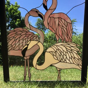 Stained Glass Flamingo Window Panel - Etsy