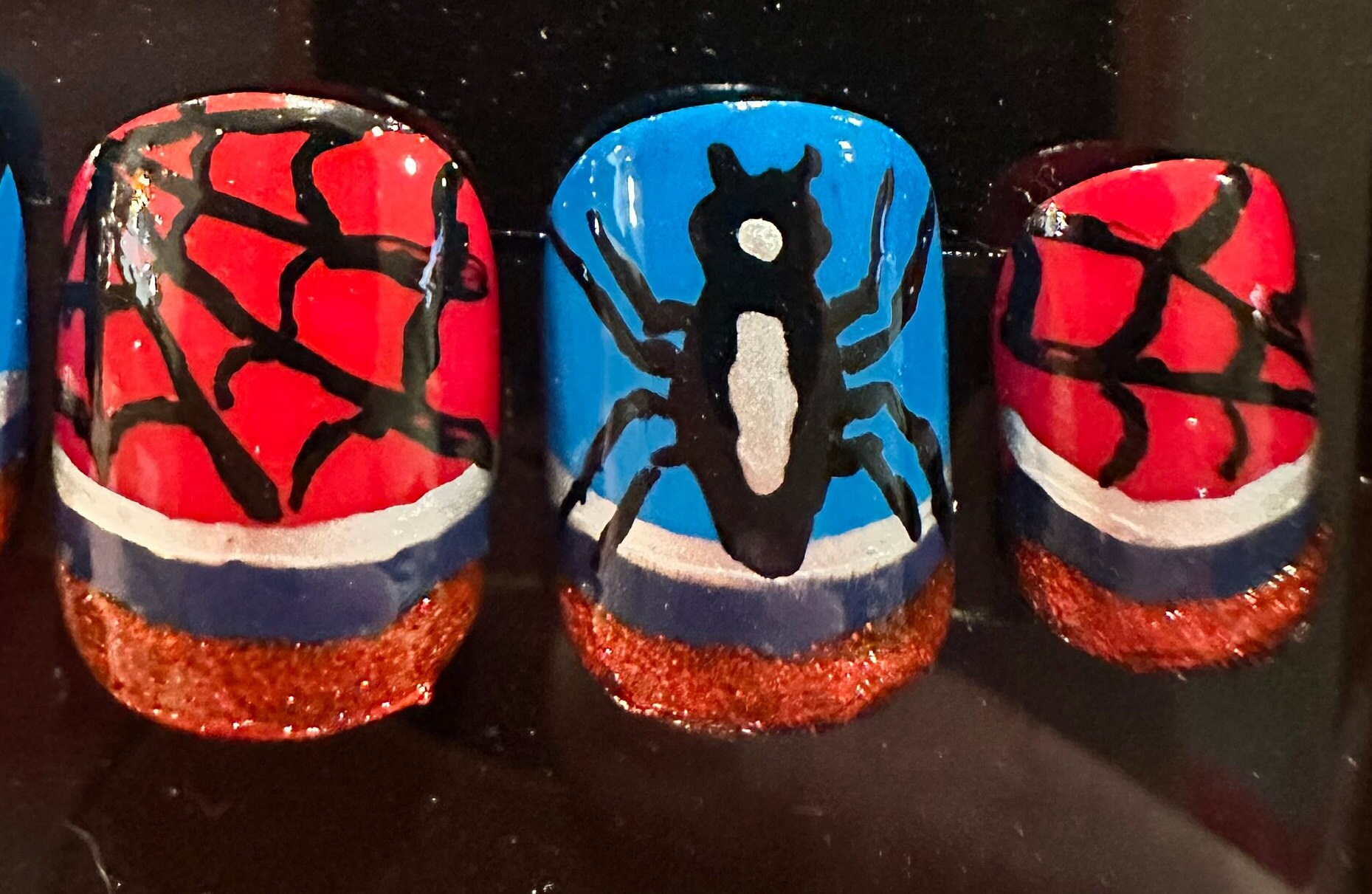 Spider-man Acrylic Nails - Etsy