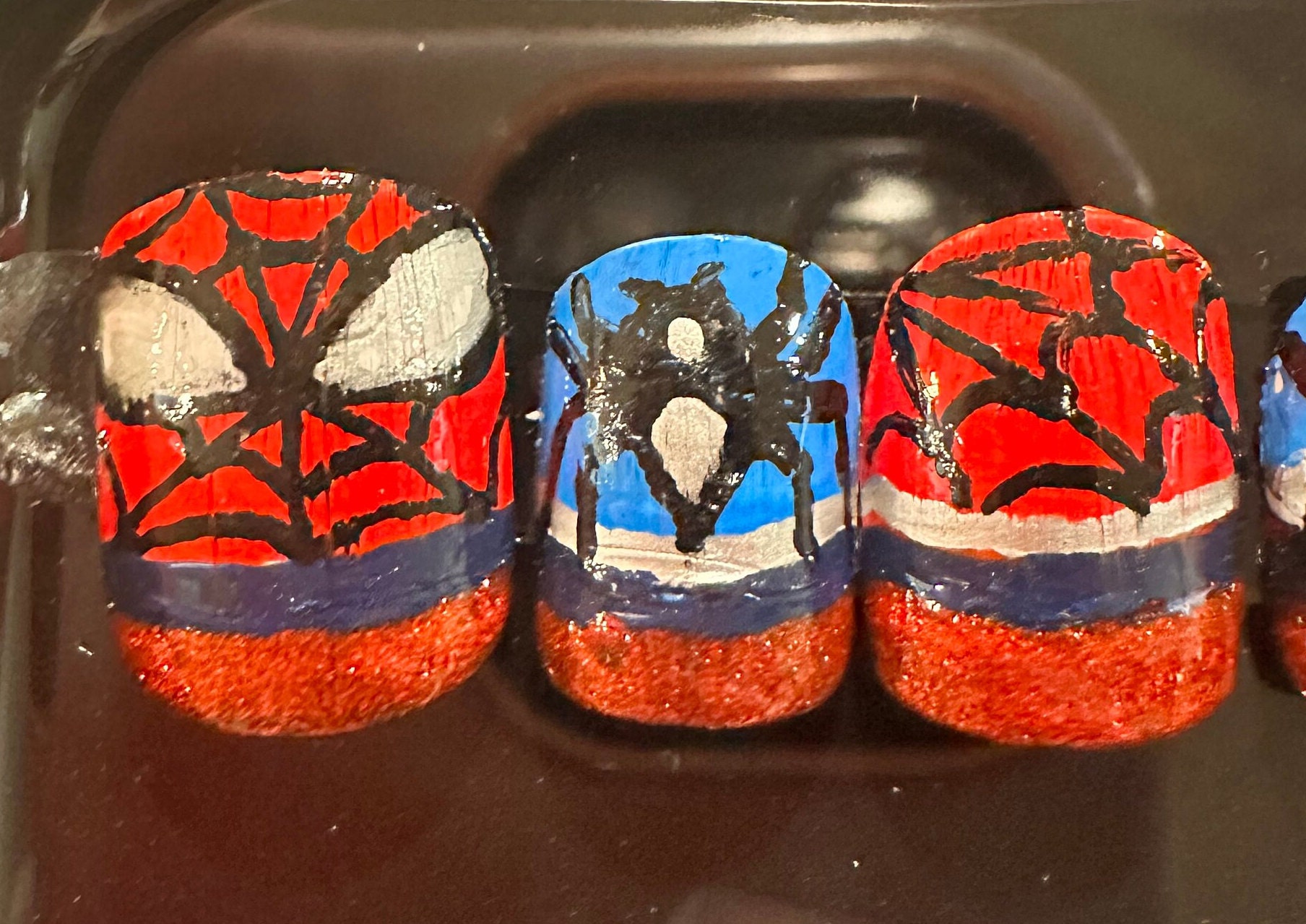 Spider-man Acrylic Nails - Etsy