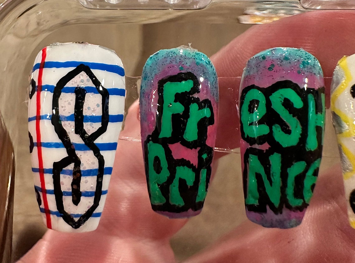 90s Inspired Acrylic Nails - Etsy