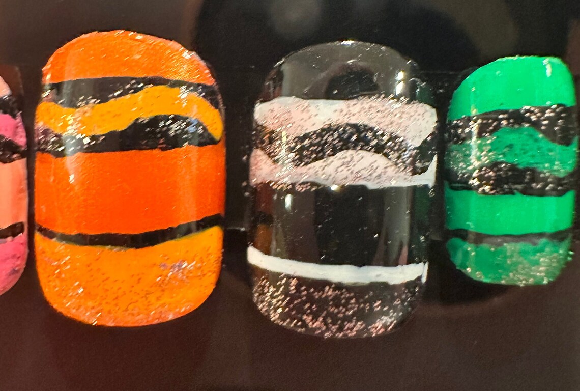 Crayon Acrylic Nails - Etsy
