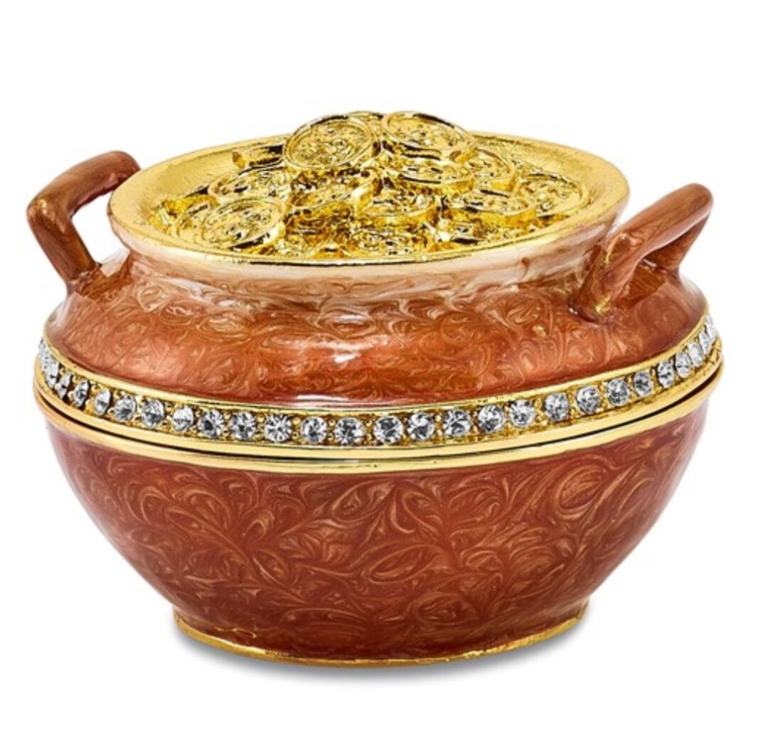 Bejeweled End of the Rainbow Pot of Gold Trinket Box by Jere - Etsy